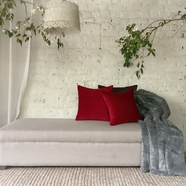 Silver Grey Faux Fur Throw | Buy Premium Throws Online in India ...